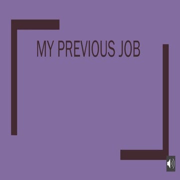 Presentation about the use of the simple past related to past job ...