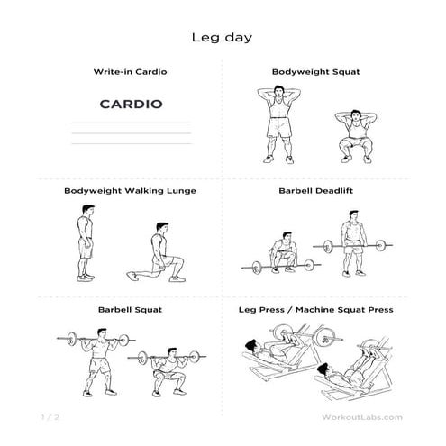 My printable workout: leg day | PDF
