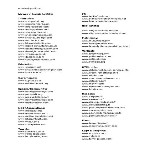 My web projects portfolio | PDF | Free Download