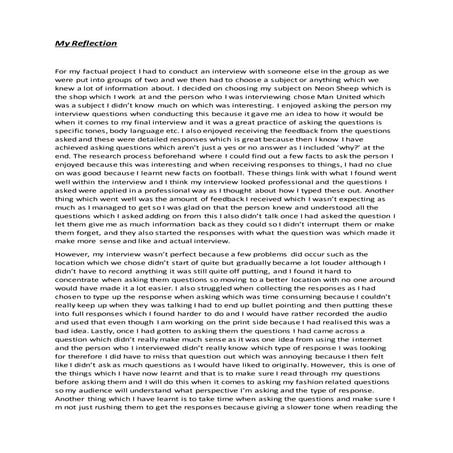 My reflection | DOCX