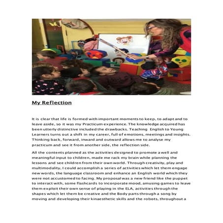 My reflection, blog | PDF