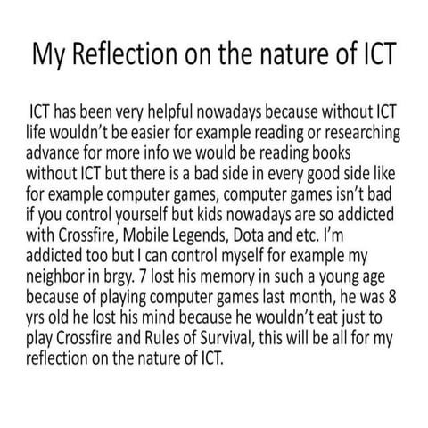 My reflection on the nature of ICT | PPT