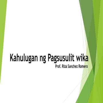 Kahulugan Kahalagahan ng pagsusulit ng wika | PPT