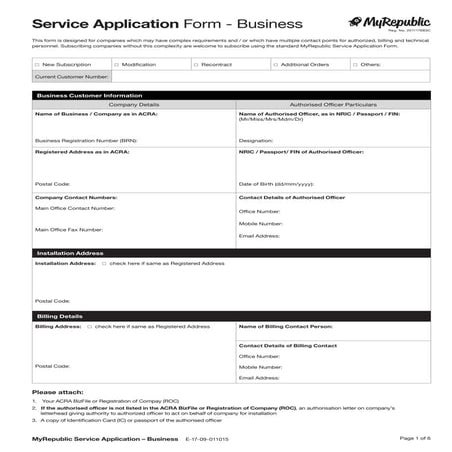MyRepublic business service application (For Business in Singapore only ...