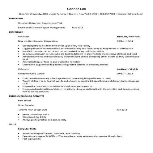 Connor Cox Resume | DOCX