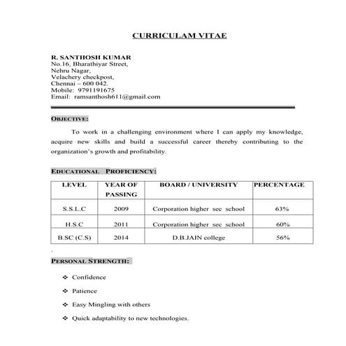 Basic resume for all jobs | DOCX
