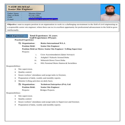 Senior Site Engineer | PDF