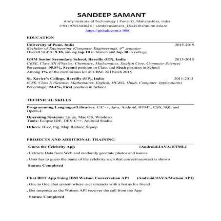 My resume | PDF | Operating Systems | Computer Software and Applications