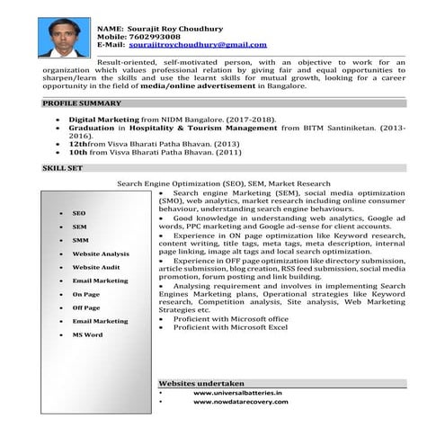 Surya prakash latest resume | DOC