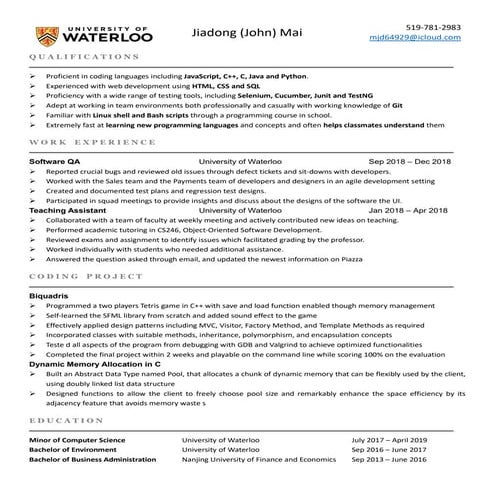 John Mai Resume | PDF