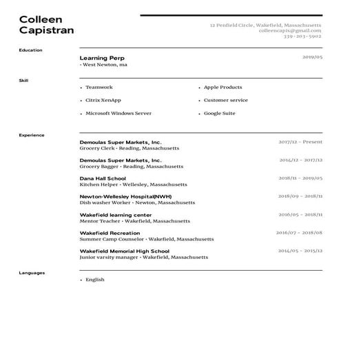 Colleen Capistran resume | PDF