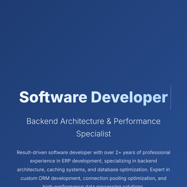 Software Developer Portfolio Backend Architecture And Performance 0011
