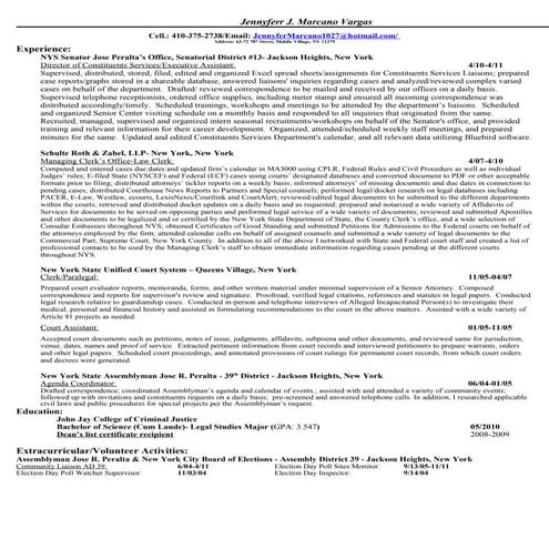My resume 1 25-13 | DOC | Legal Services Industry | Industries