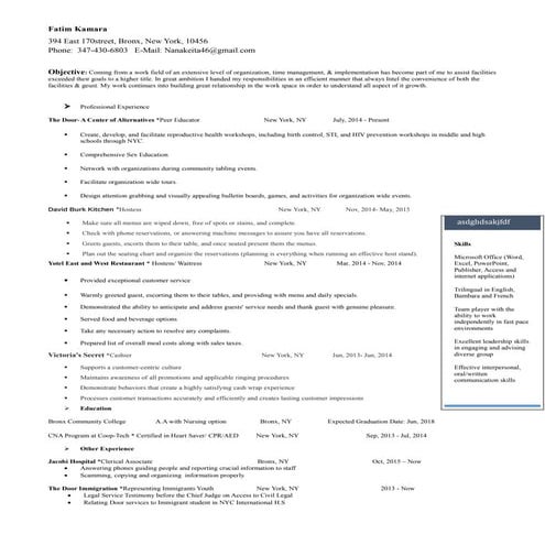 Estefany De La Cruz Resume 2016 general | DOC