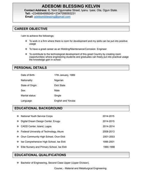 My Visual Resume | PDF