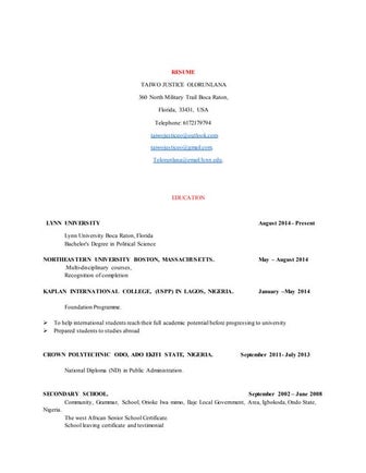 Anthony Alvin Resume (01:28:2016) | PDF