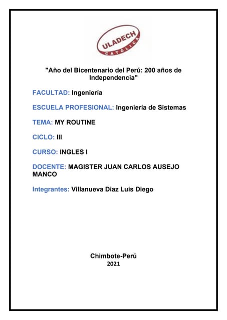 My daily routine english | DOCX | Oral care | Personal Care