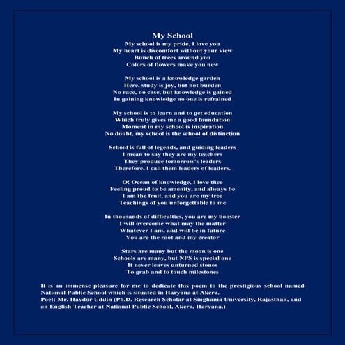 My School poem | PDF