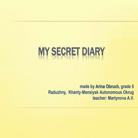 My secret diary | PPTX