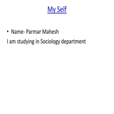 My self | PPT