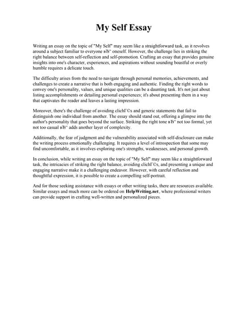 Essay Introducing Yourself. Laurel University | PDF