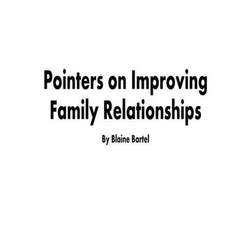 Tips on Developing Family Relationships | PPTX