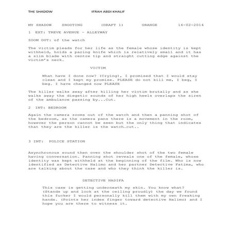 Synopsis for crime drama | DOCX