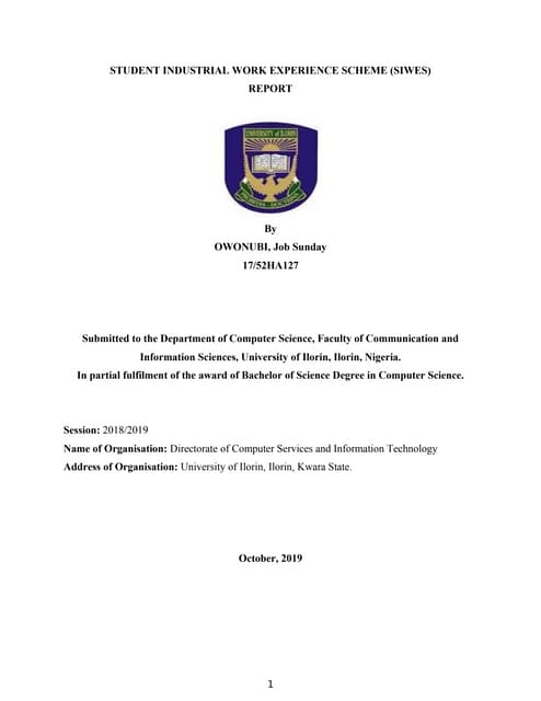 SIWES PRESENTATION | PPTX