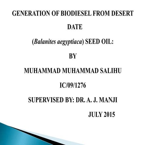 Biodiesel Production | PPTX