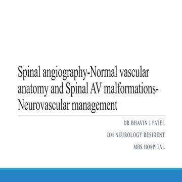 spinal angiography with spnal av anomalies | PPTX