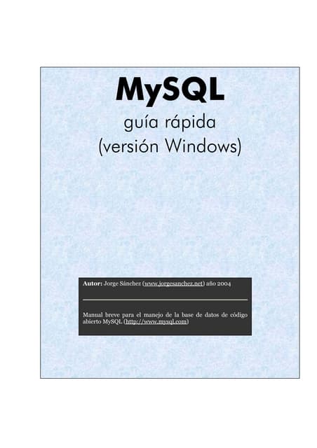 Manual De Instalacion Mysql Pdf