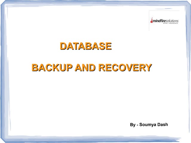 Mysql Backup And Recovery Pdf Databases Computer Software And