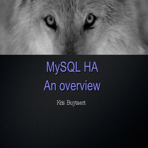 Mysql Ha Alternatives 2010 Ppt 