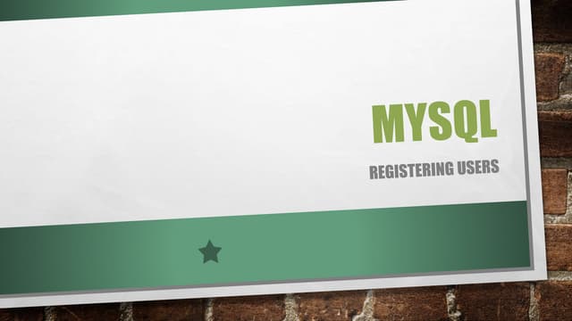 Mysql Introduction Ppt 0509