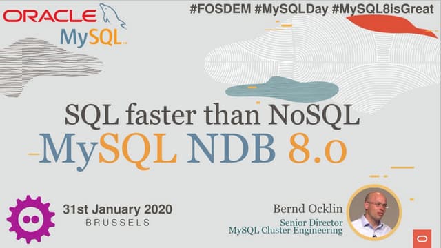 Mysql Ndb Cluster 8 0 Sql Faster Than Nosql Ppt