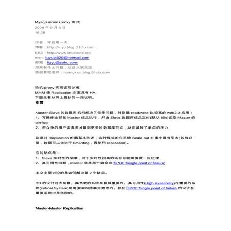 Mysql Proxymysql Mmm Pdf 