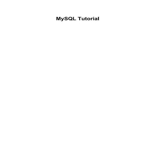 Mysql Tutorial Excerpt 5 1 En Pdf