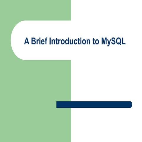 Mysql Introduction Ppt Databases Computer Software And Applications
