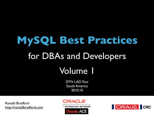 Mysql Best Practices Otn Ppt