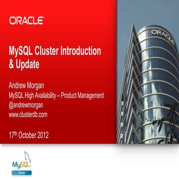 Mysql Cluster 7 2 E 7 3 Por Andrew Morgan Ppt