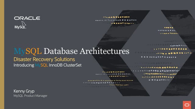 MySQL Database Architectures - MySQL InnoDB ClusterSet 2021-11 | PPT MySQL Database Architectures - MySQL InnoDB ClusterSet 2021-11 | PPT