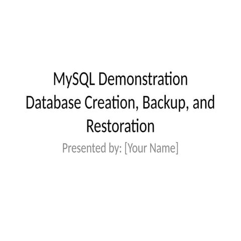 Extract and share a backup of the database | PPTX