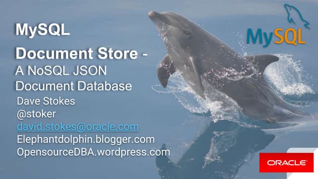 Mysql Without The Sql Oh My Mysql Document Store Confooca 3987