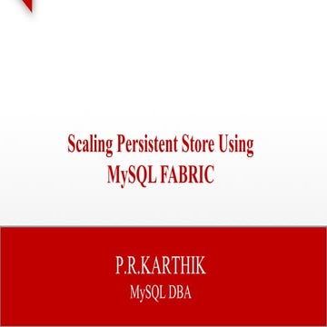 Scaling Mysql Using Fabric Ppt