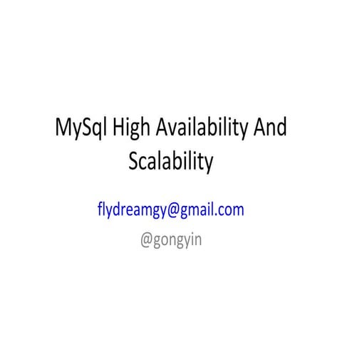 Mysql High Availability And Scalability Ppt Databases Computer