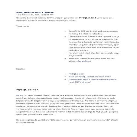 Mysql nedir ve nasıl kullanılır | DOCX