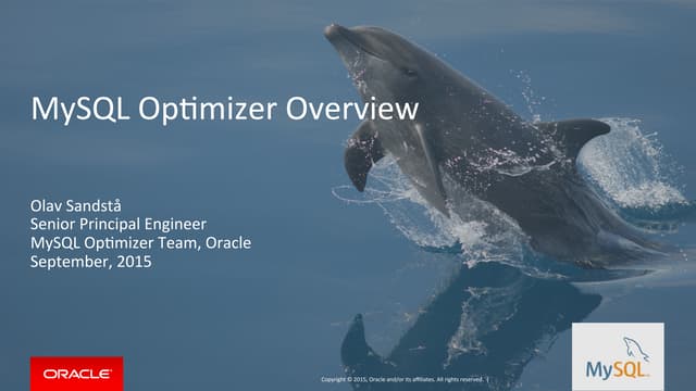 MySQL Optimizer Overview | PPT MySQL Optimizer Overview | PPT
