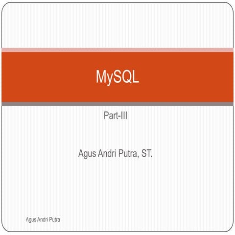 MySql part3 | PPTX
