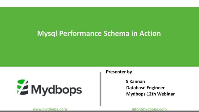 Mysql Performance Schema In Action Pdf Databases Computer Software And Applications