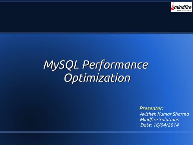 Mysql Performance Optimization Pdf Databases Computer Software